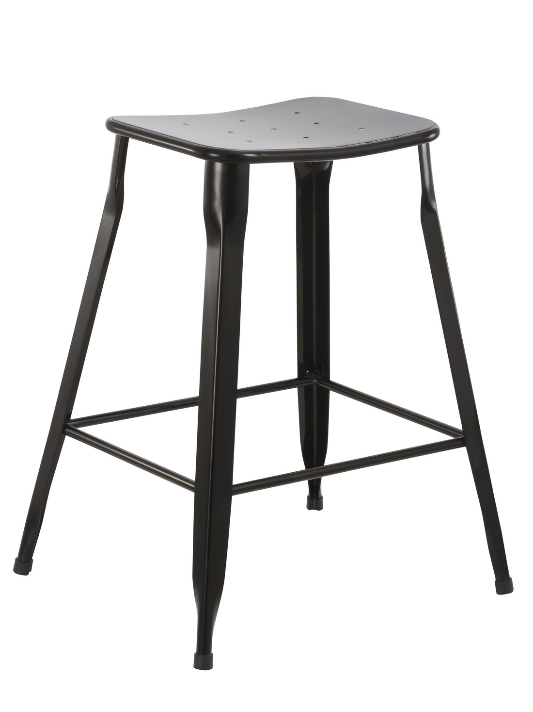 24" Industrial Metal Vintage Black Slim Backless Counter Bar Stool 4 b ...