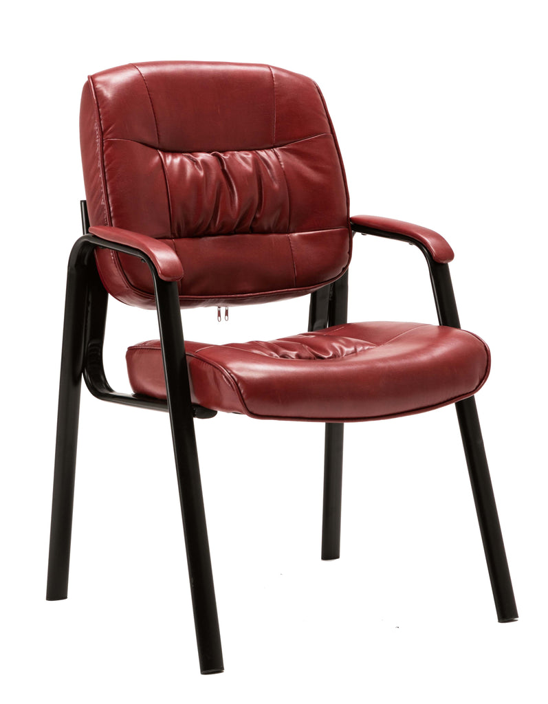 Leather Executive Office Chair Waiting Guest Conferance Chair Burgundy ...